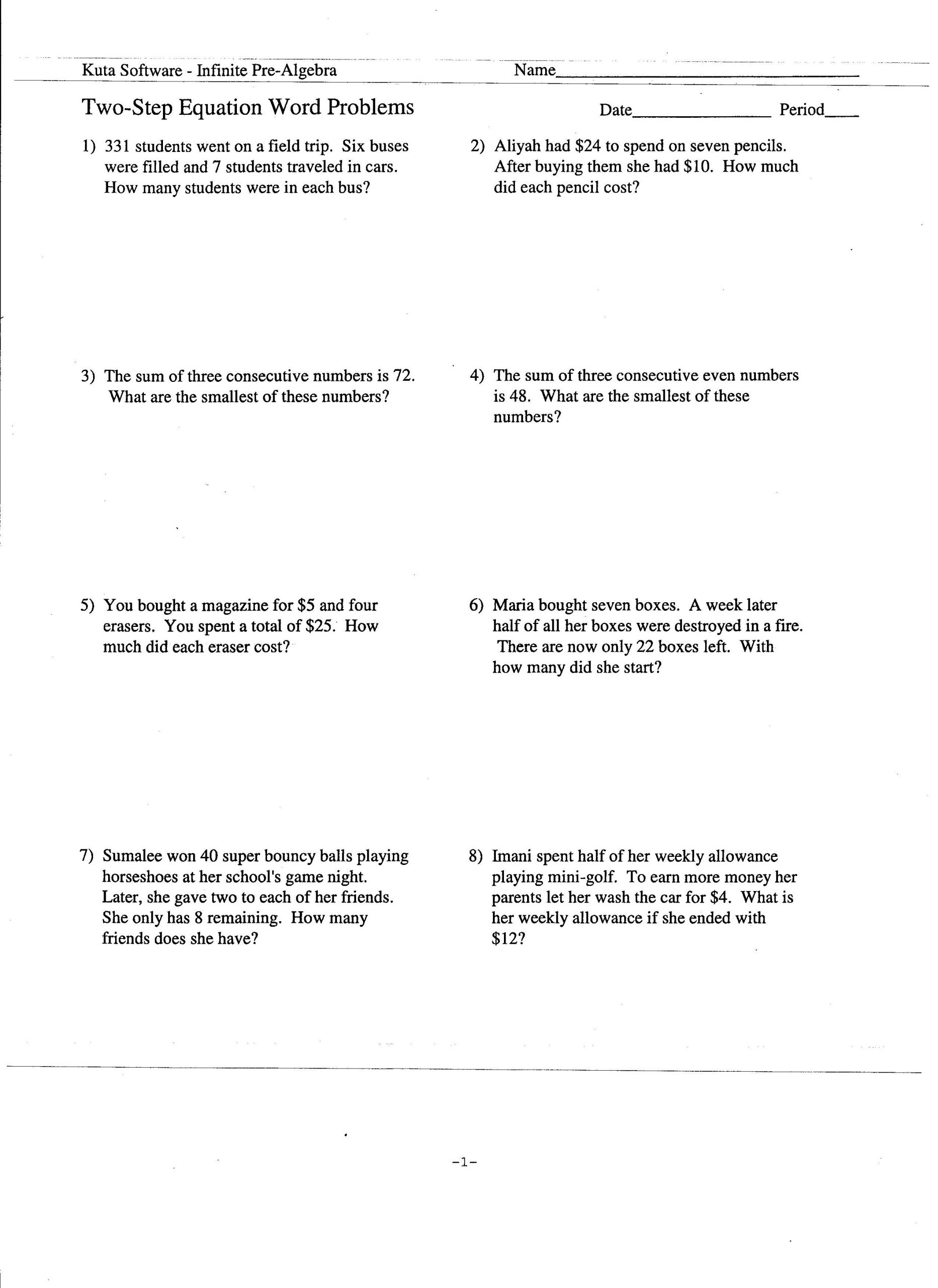 Linear Functions Word Problems Worksheet Worksheet For Education
