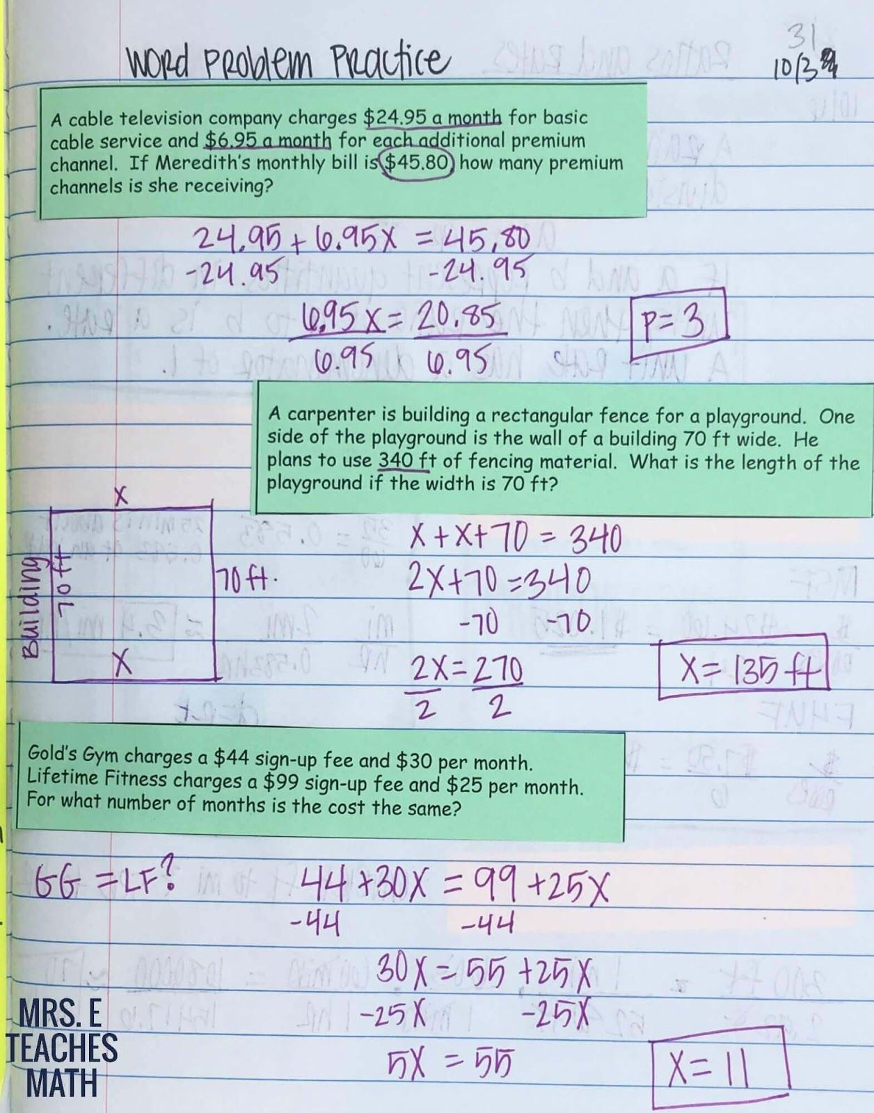 Linear Functions Word Problems Worksheet Worksheet For Education